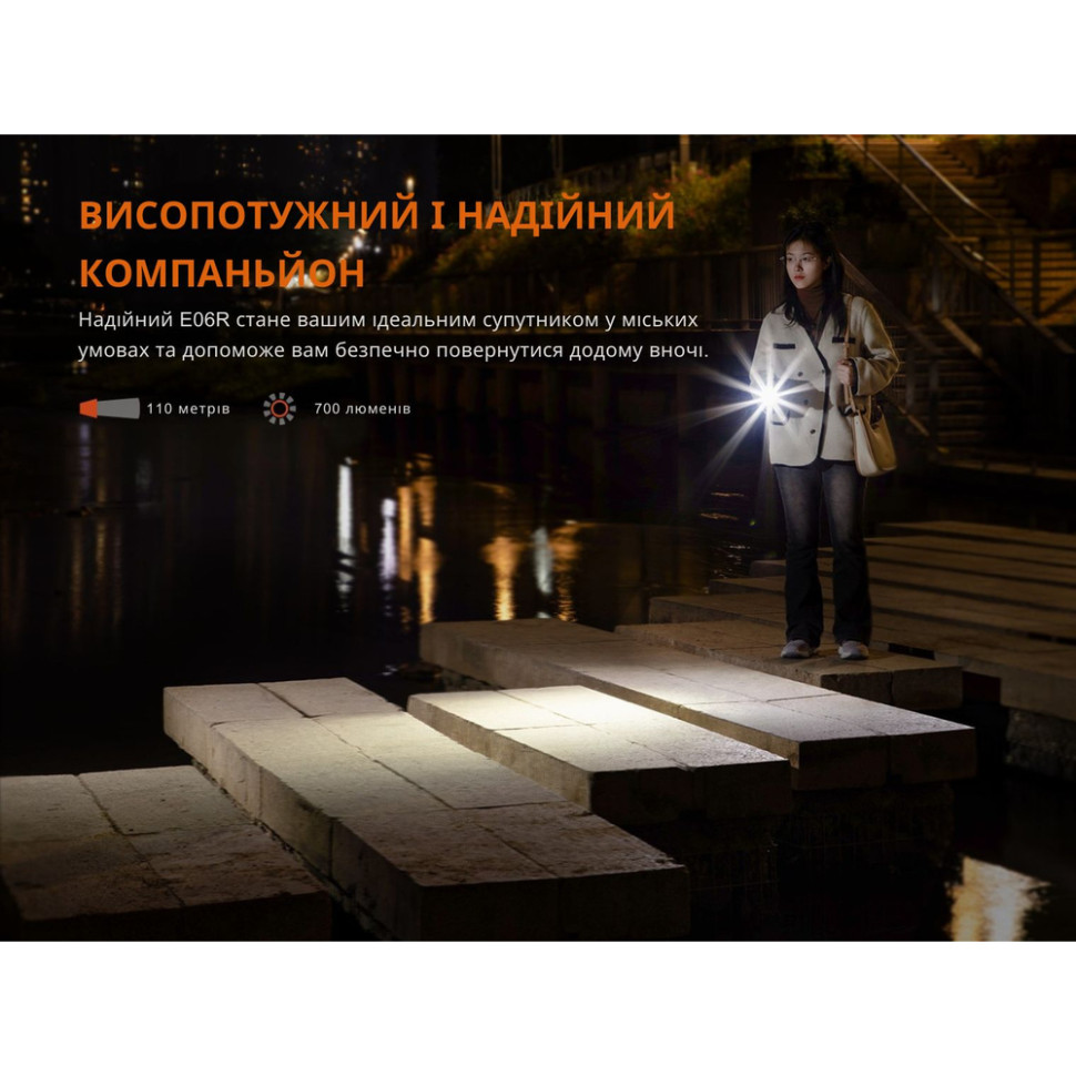 ліхтар наключний fenix e06r сірий, ліхтар наключний fenix e06r сірий ...